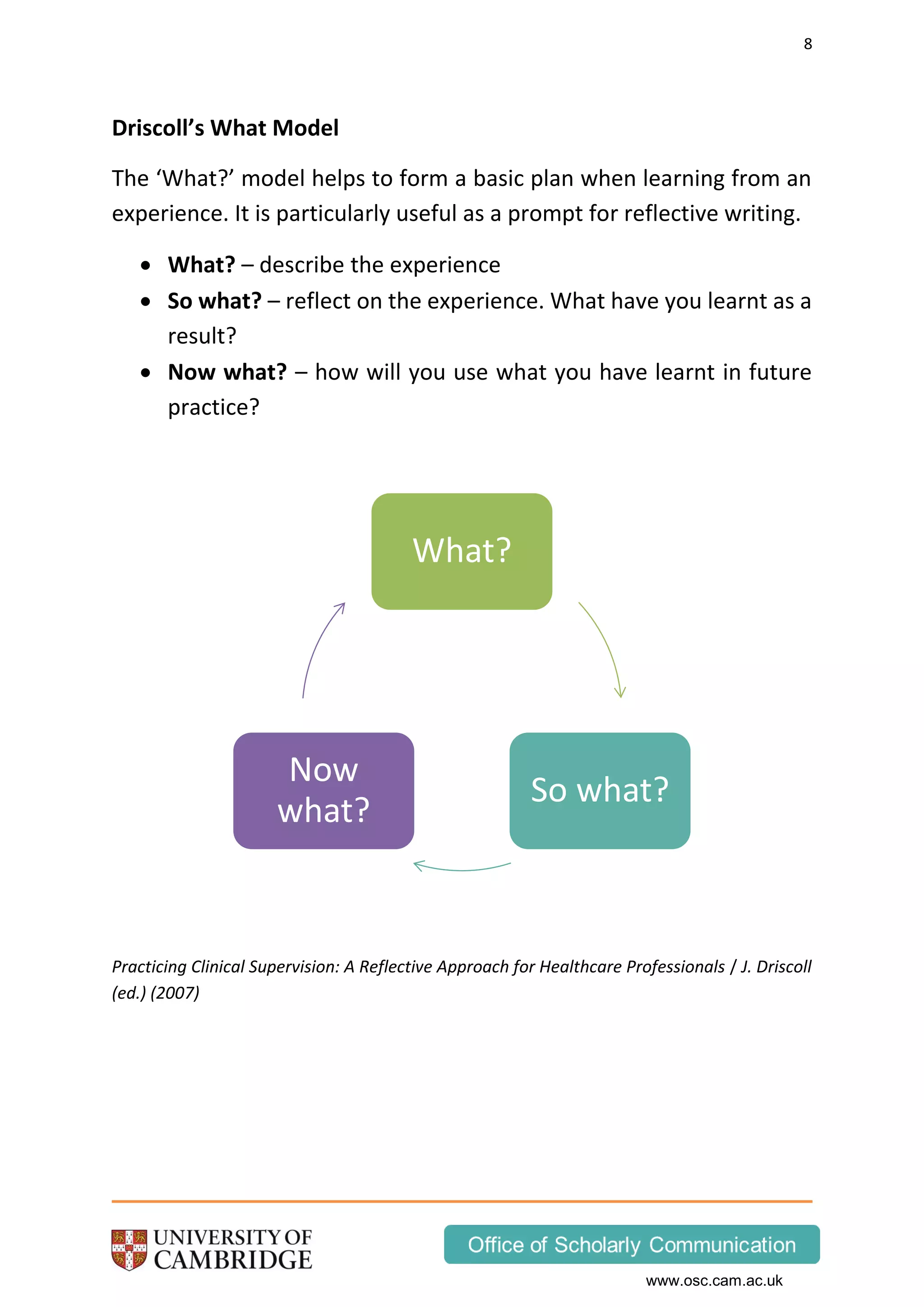 Reflective Practice Handout | PDF