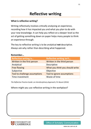 Reflective Practice Handout | PDF