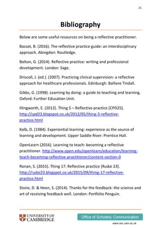 Reflective Practice Handout | PDF