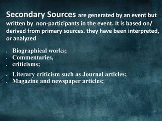 Sources of Literature | PPTX