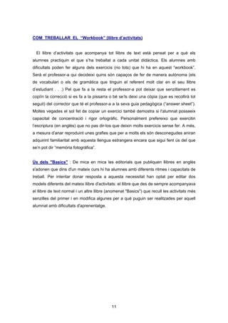 ANGLÈS ALUMNAT NEE: MEMÒRIA DEL PROJECTE | PDF