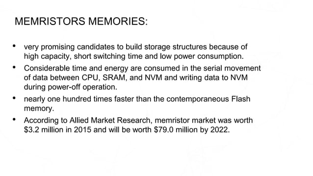 Challenges of emerging memory memristor. | PPTX | Data Storage and Warehousing | Computing