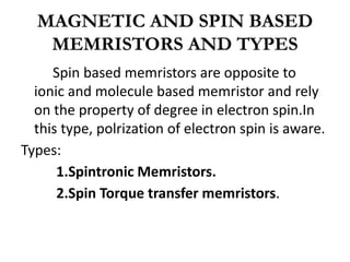 Memristor the fourth basic elememt | PPTX