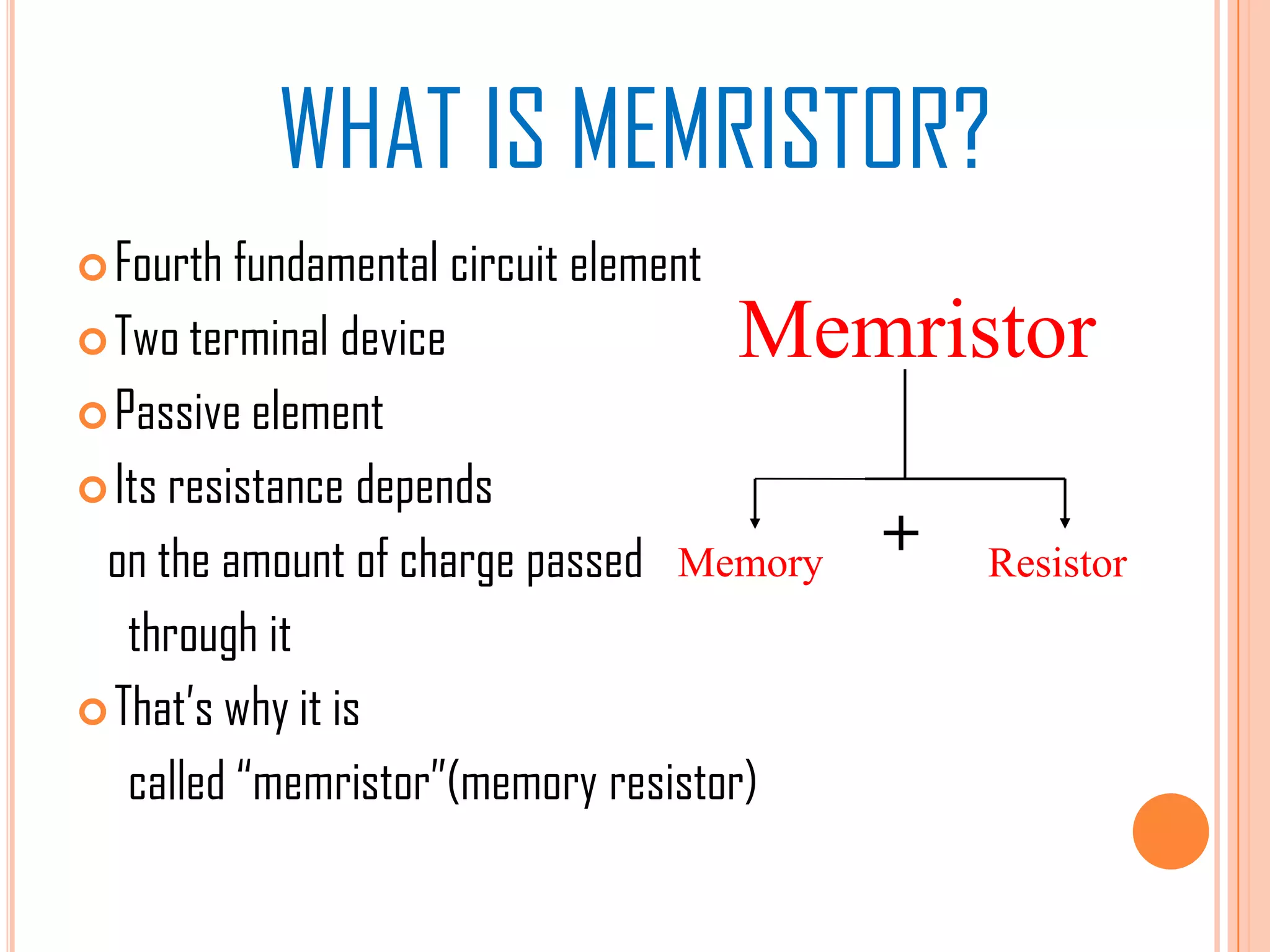 Memristor by sandeep | PPTX