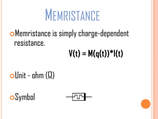 Memristor by sandeep | PPTX