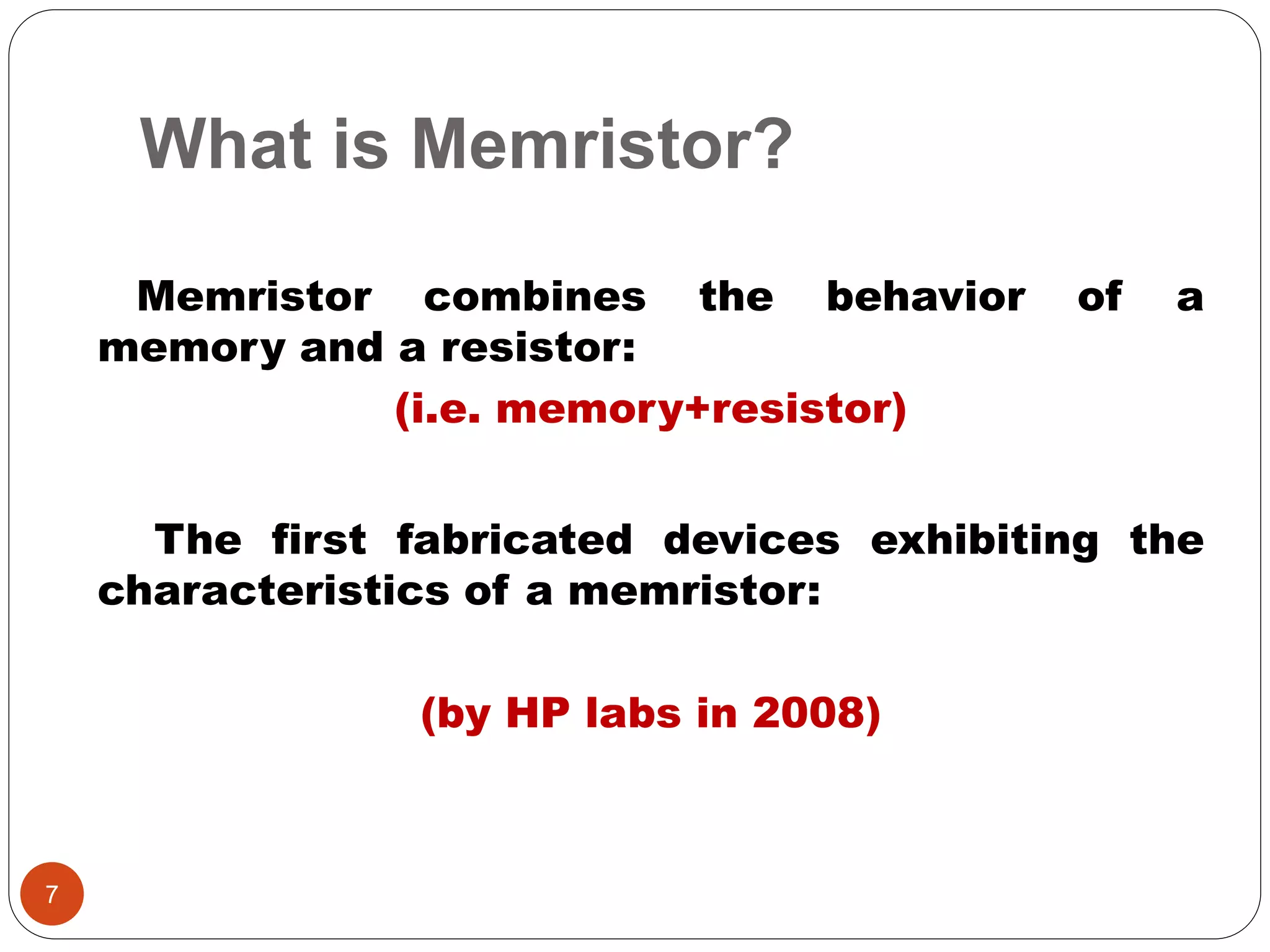 Memristor overview | PDF