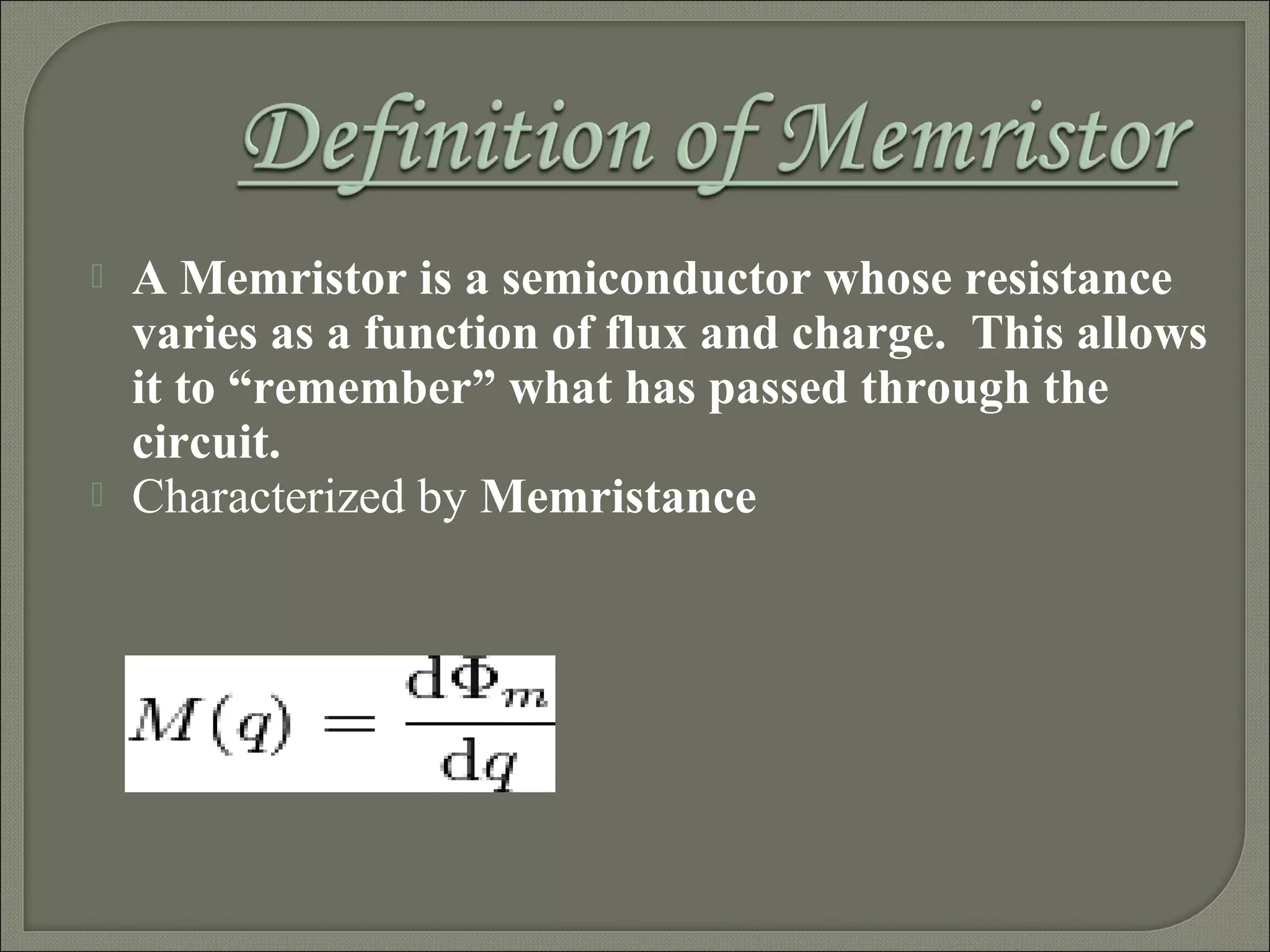 Memristor ppt | PPT