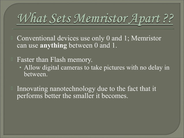 Memristor ppt | PPT | Physics | Science