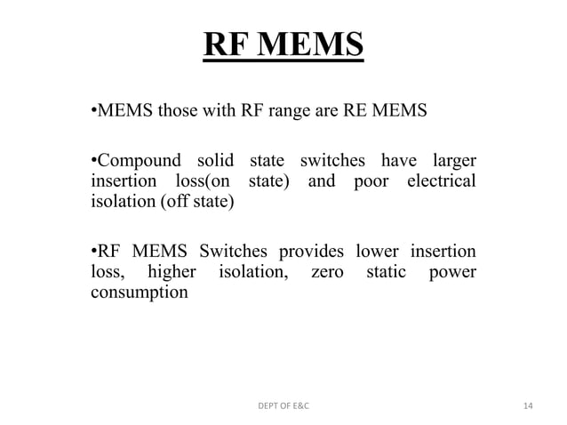 Mems technology ppt | PPTX | Technology & Computing