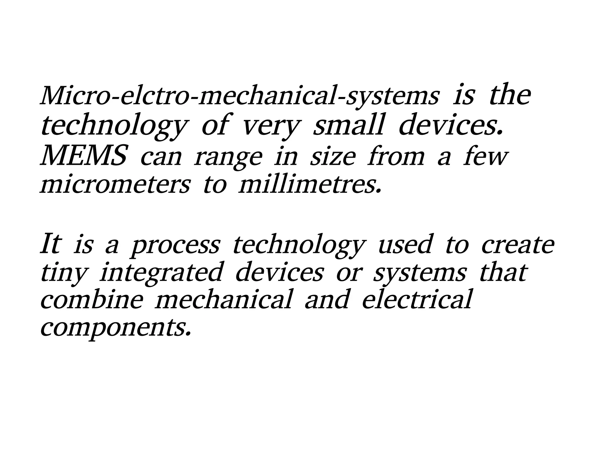 Mems (micro electro mechanical systems) | PDF | Physics | Science