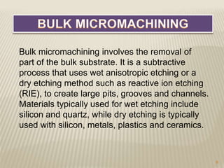 Mems manufacturing | PPTX