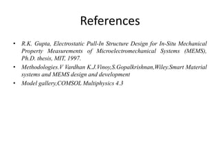 MEMS-ELECTRO STATICALLY ACTUATED CANTILEVER BEAM | PPT
