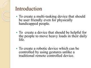 Mems based hand gesture controlled robot | PPTX | Robotics | Technology & Computing