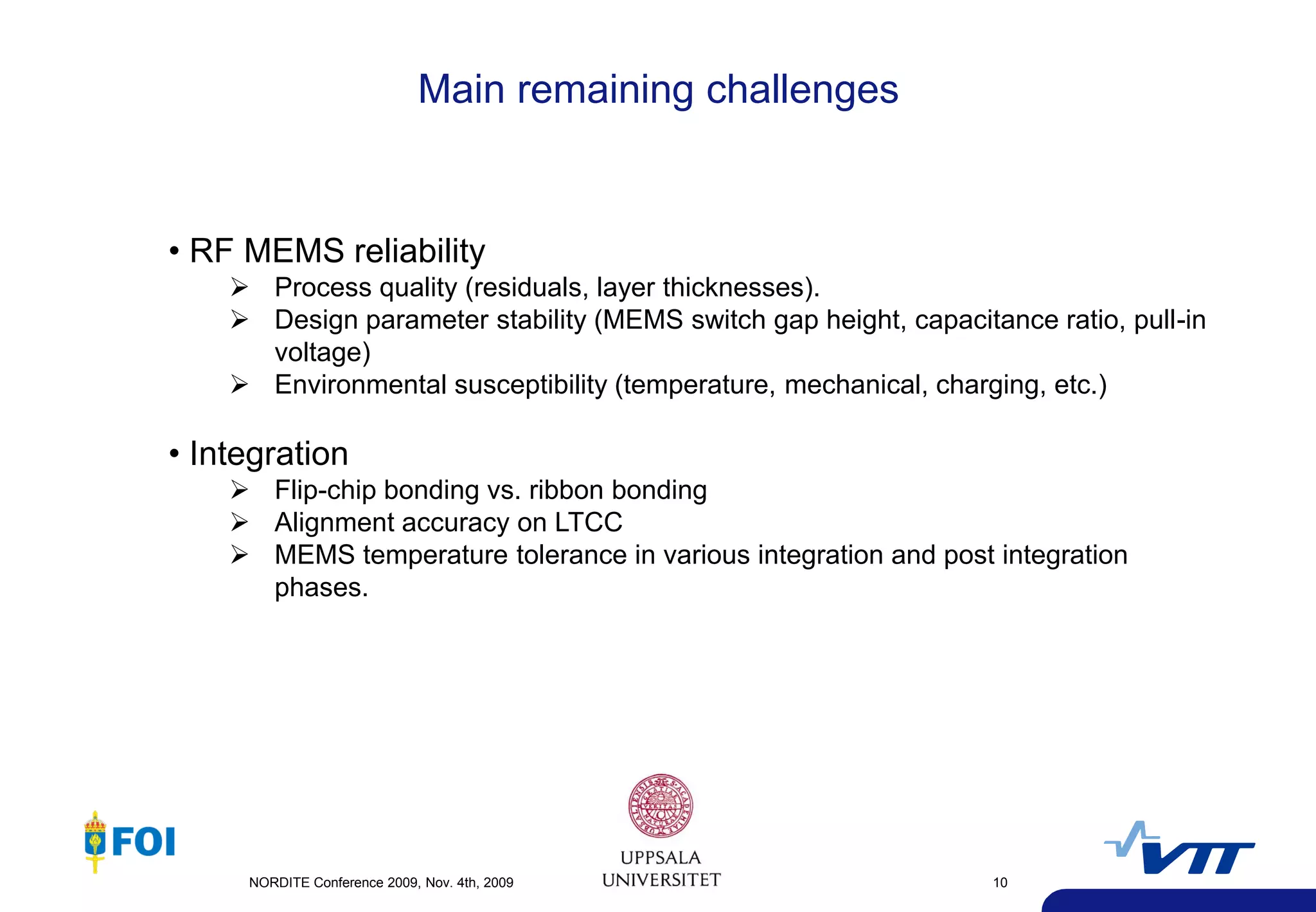 Mems Based Reconfigurable Rf Systems For Softwareradio Wireless Sensors And Mmid Technology