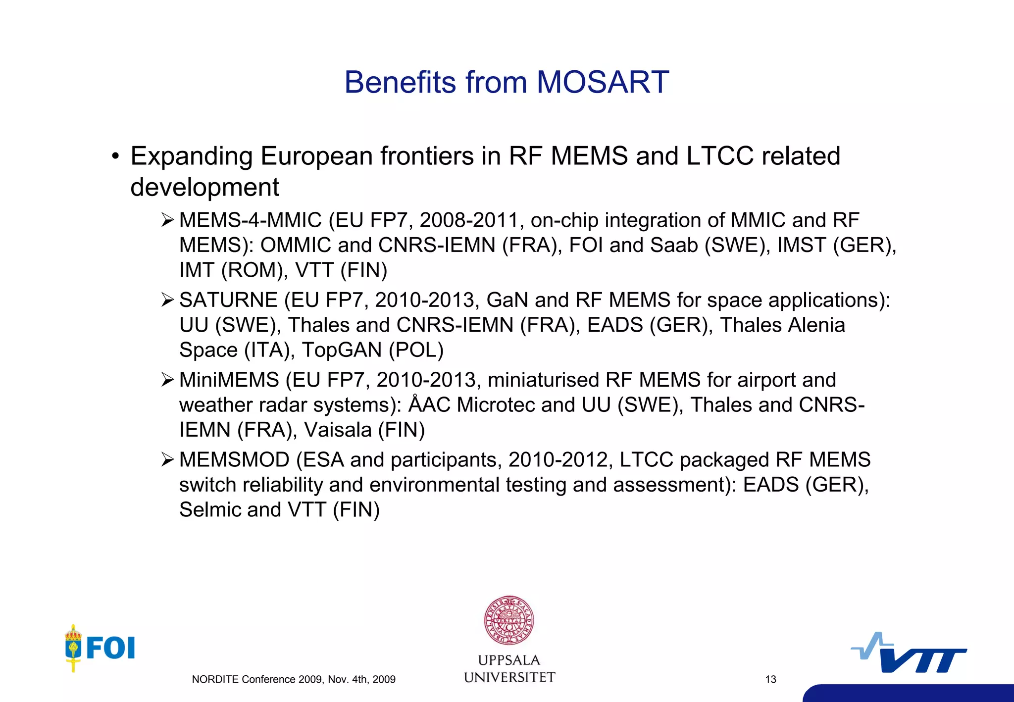 Mems Based Reconfigurable Rf Systems For Softwareradio Wireless