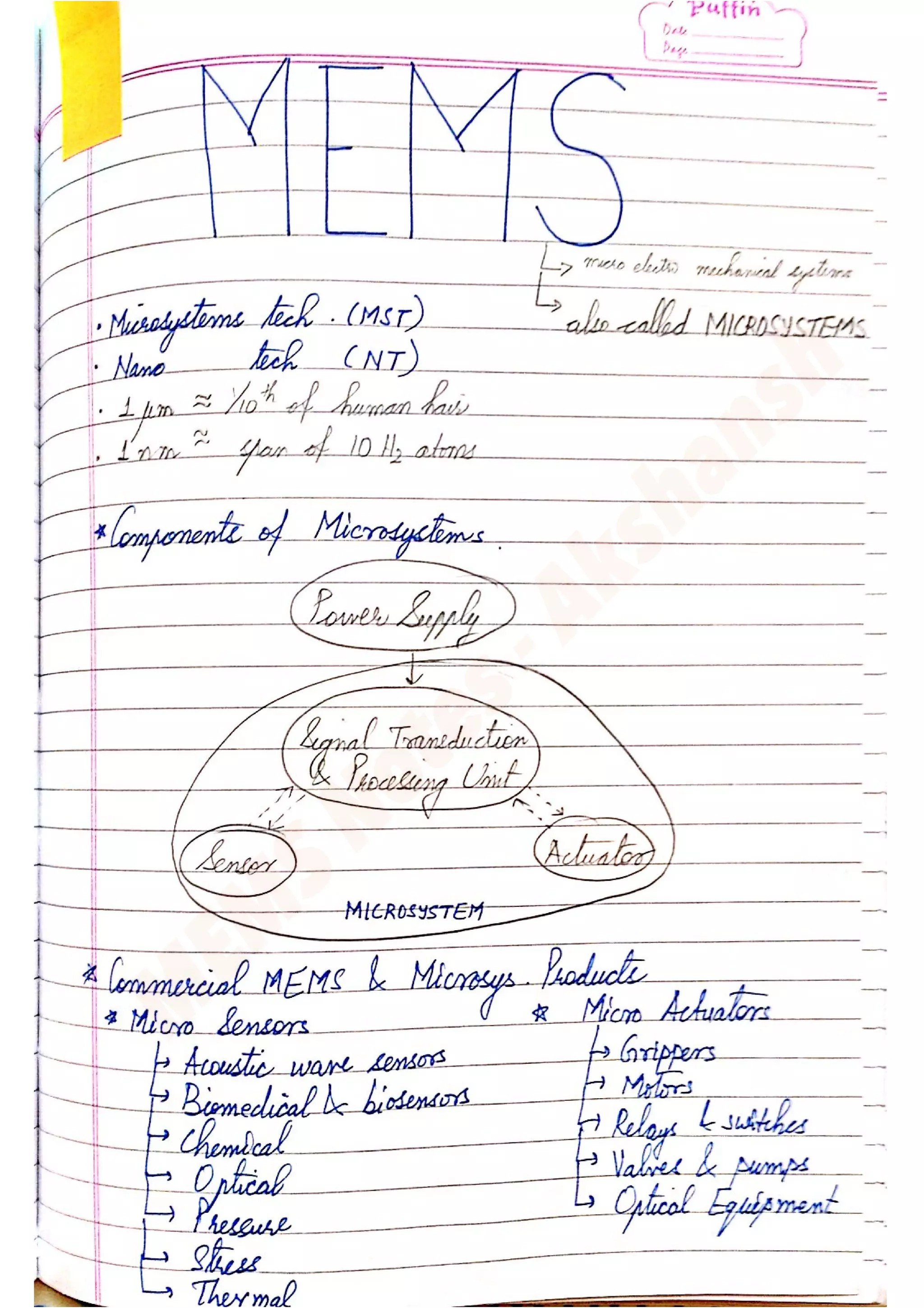 MEMS Notes - Akshansh | PDF