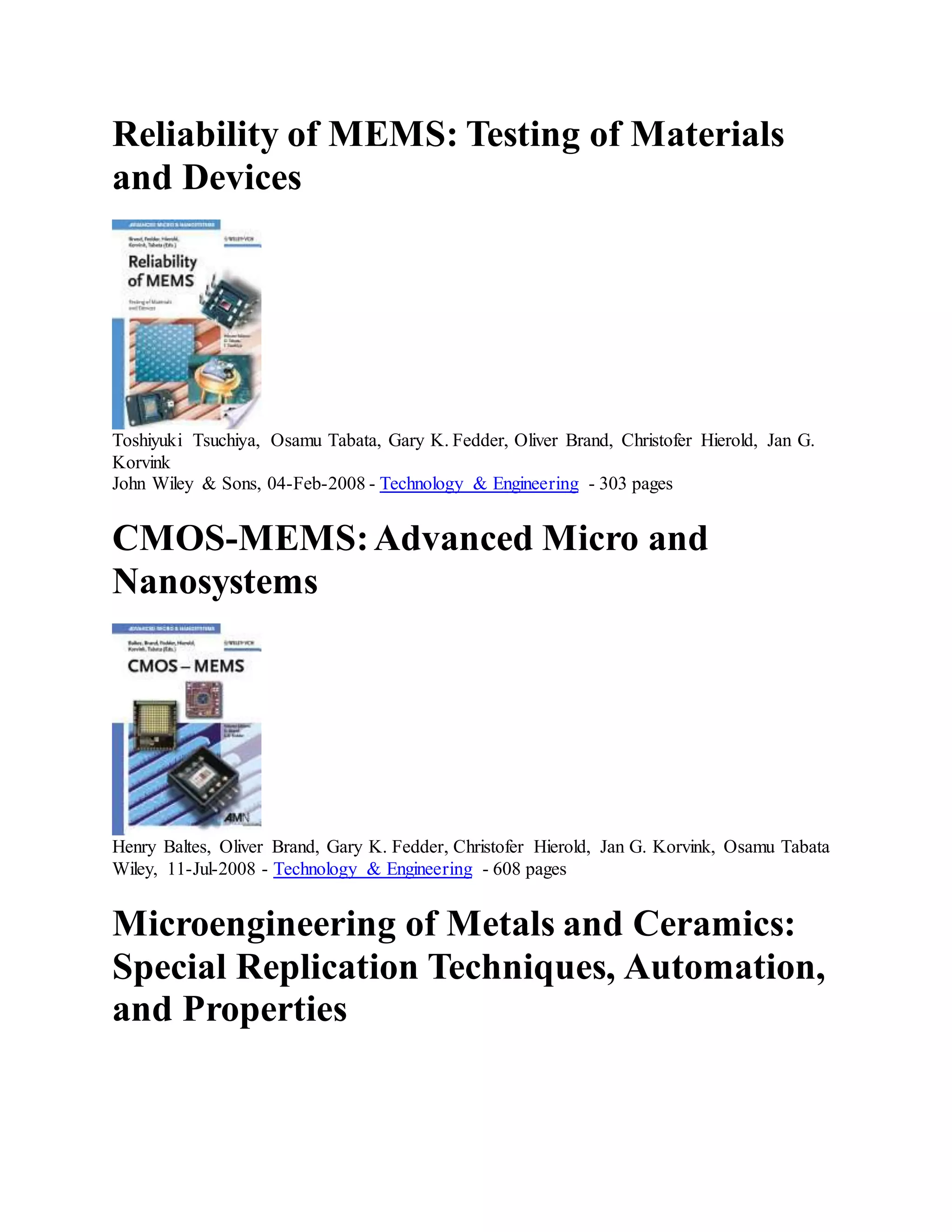 Mems book list_02 | PDF