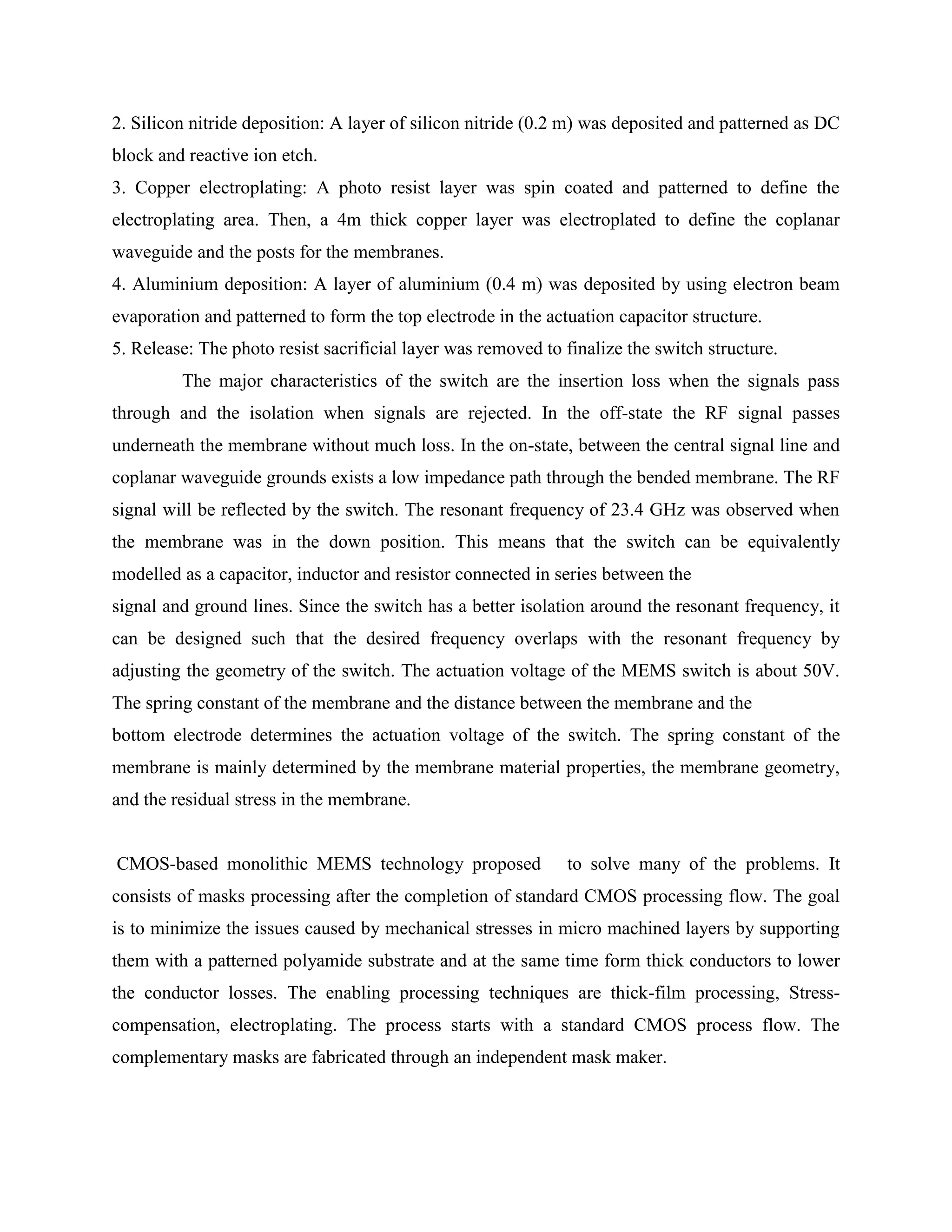 Mems finalr eport | DOCX | Physics | Science