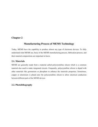 Mems finalr eport | DOCX | Physics | Science