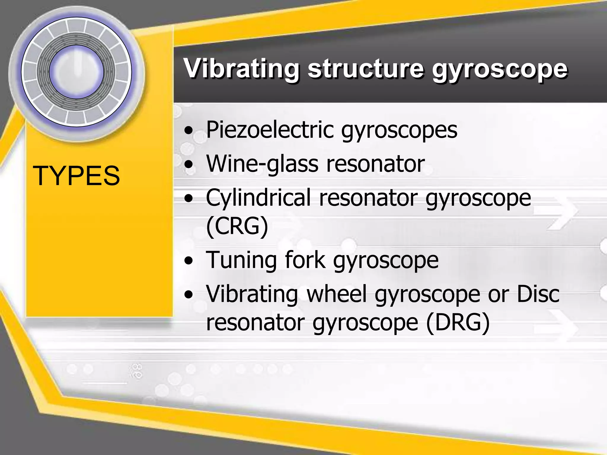 Mems gyroscope working, principle of operation of disc resonator gyroscope | PPT