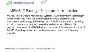 MEMS IC Substrate Technologies Guide 2025.pptx