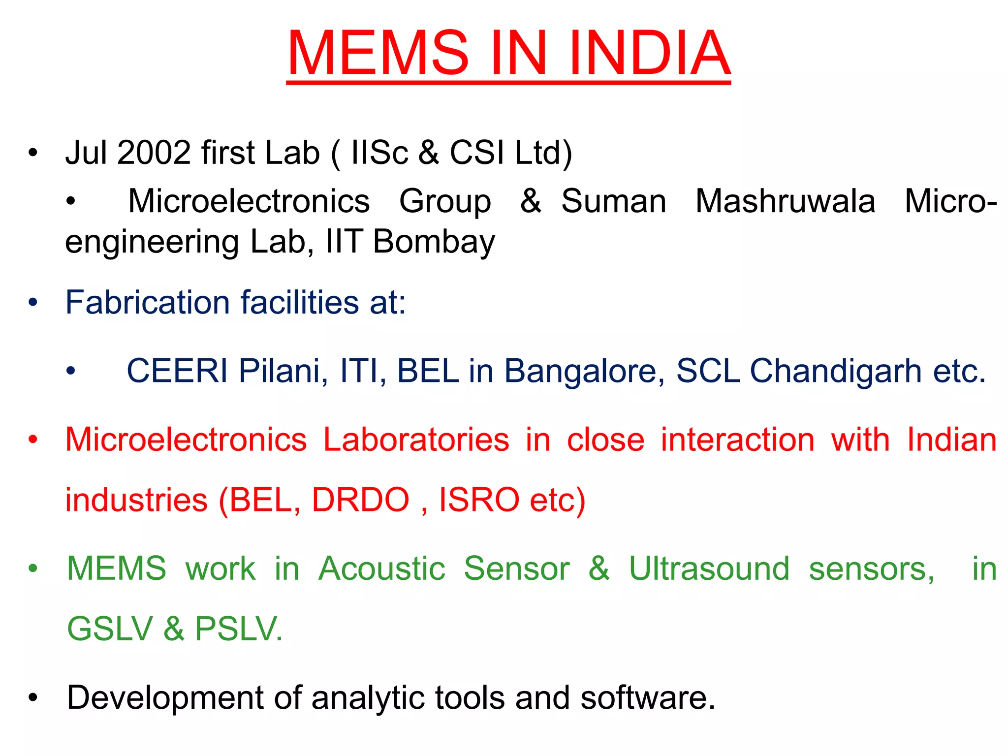 Mems introduction | PPTX