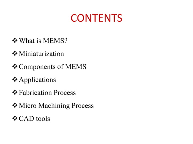 Mems Introduction | PPTX | Chemistry | Science