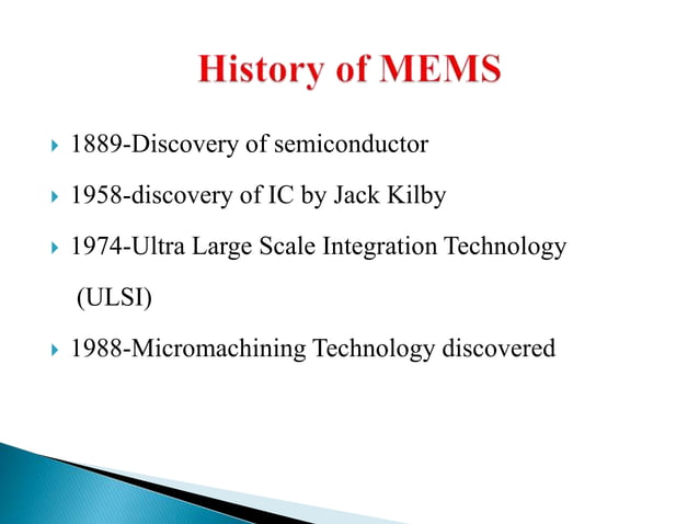 MEMS an overview and application | PPT