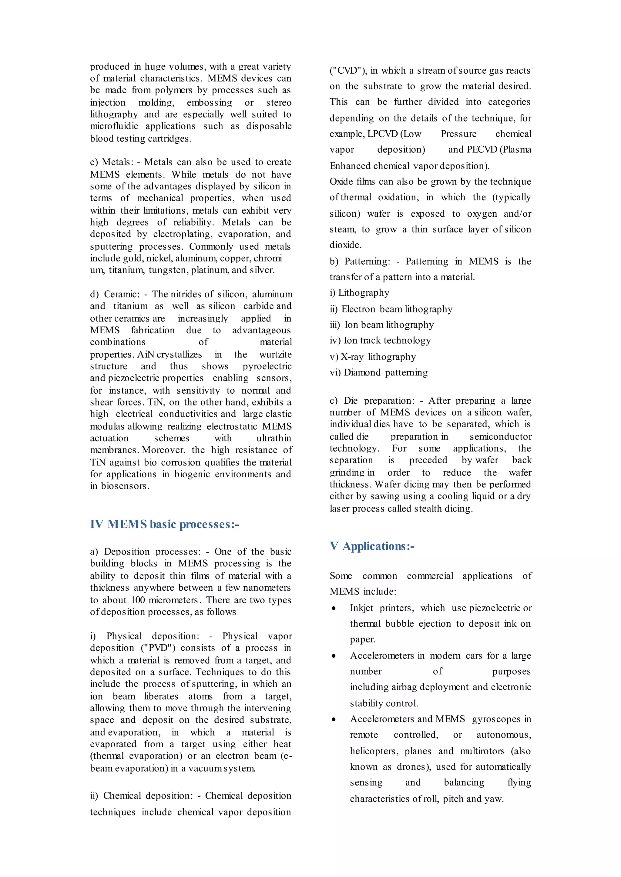 Mems project by abhishek mahajan | DOCX