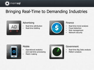 MemSQL - The Real-time Analytics Platform | PPTX