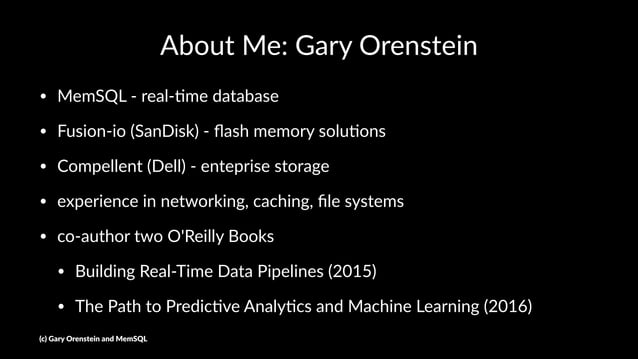 Building Real-Time Data Pipelines with Kafka, Spark, and MemSQL | PPT