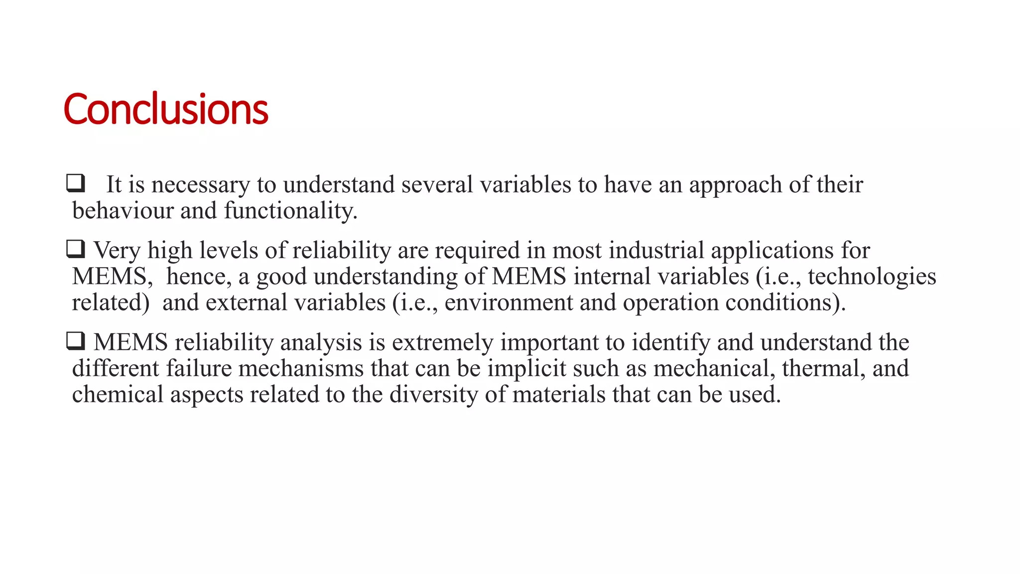 Mems reliability & failure mechanisms | PPT