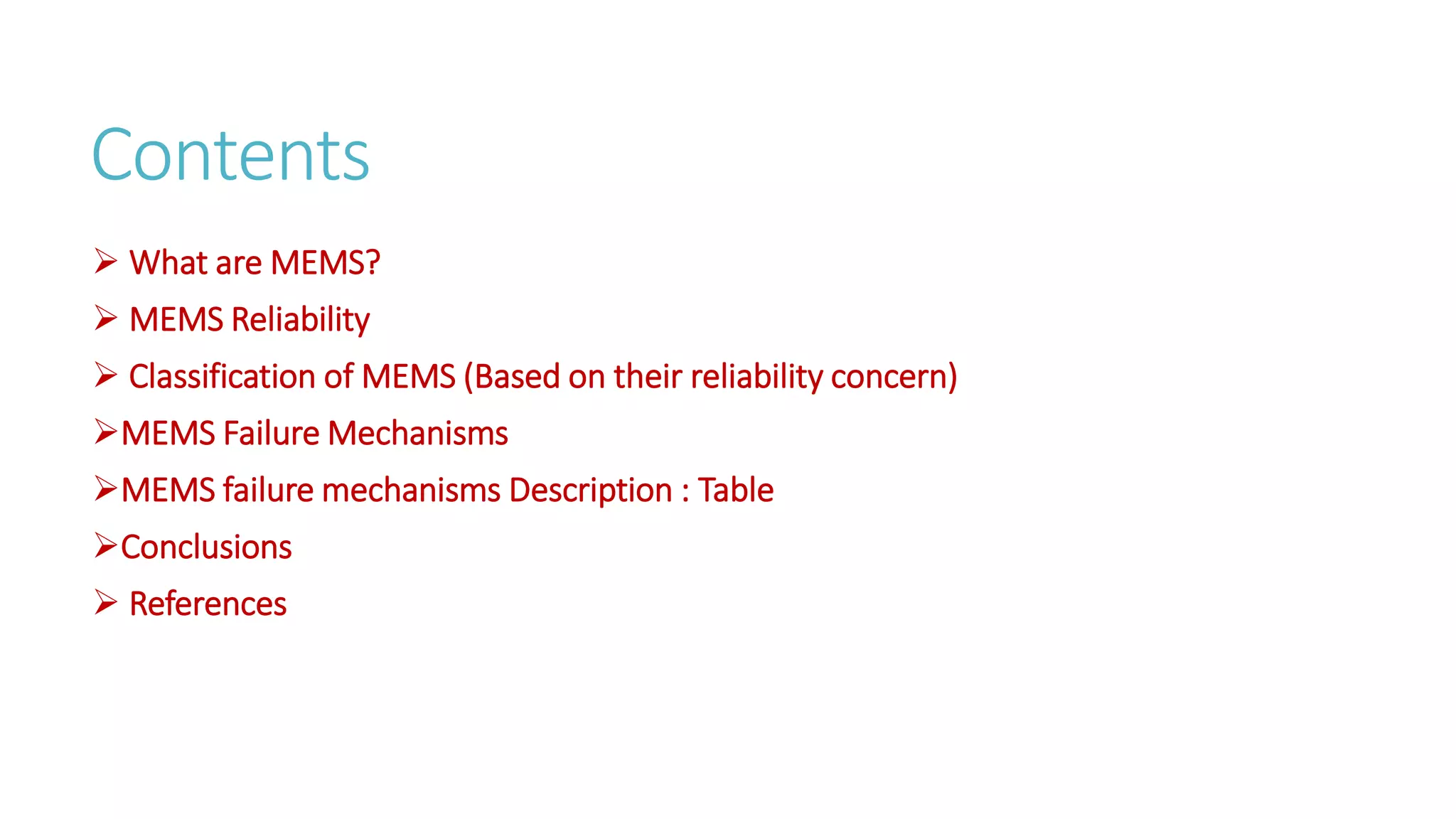 Mems reliability & failure mechanisms | PPT