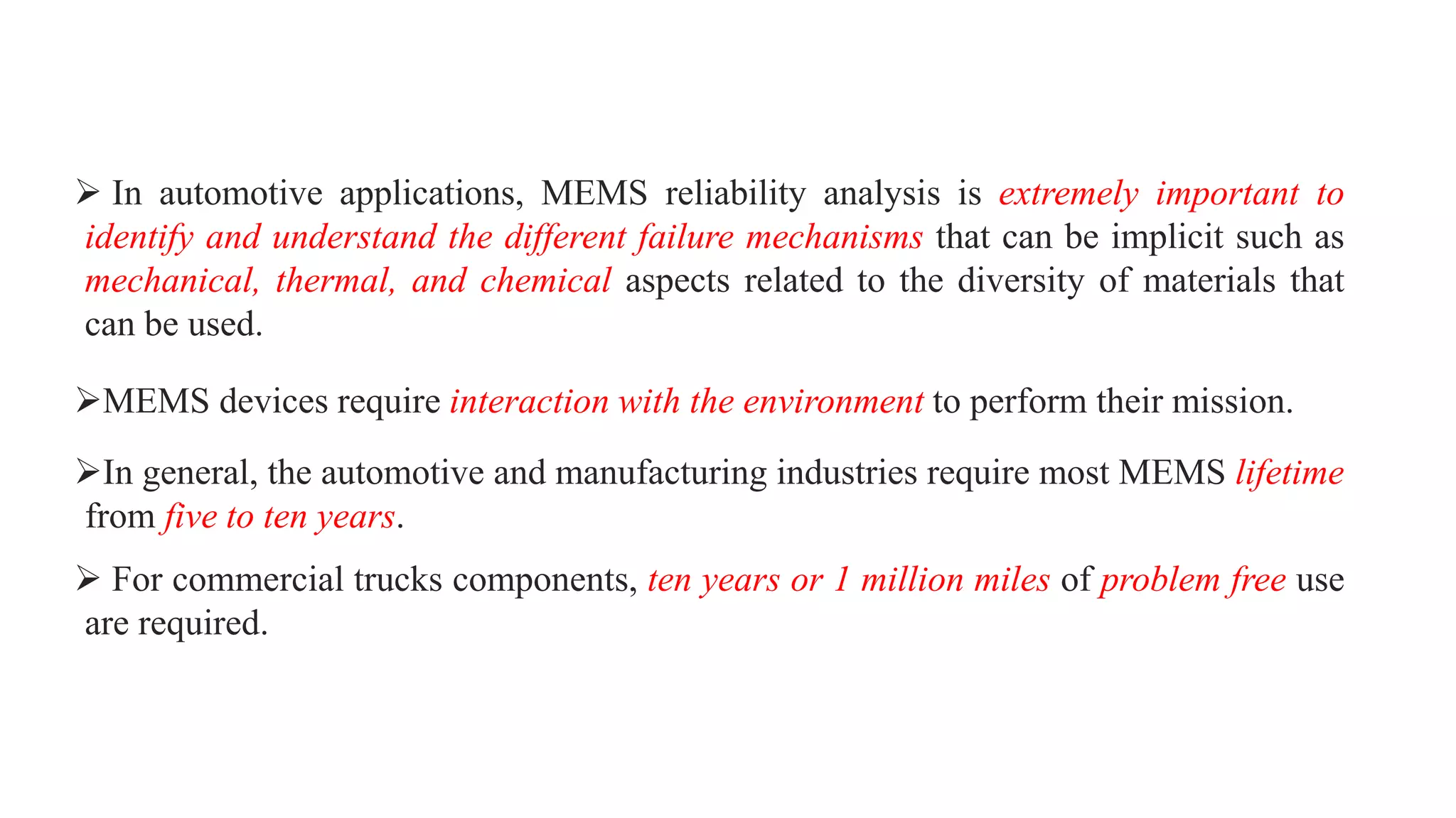 Mems reliability & failure mechanisms | PPT