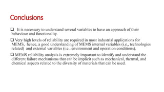 Mems reliability & failure mechanisms | PPT