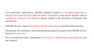 Mems reliability & failure mechanisms | PPT
