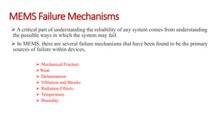 Mems reliability & failure mechanisms | PPT