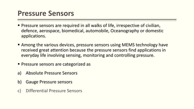 Mems sensor | PPTX | Physics | Science