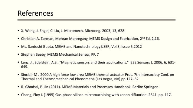Mems sensor | PPTX | Physics | Science