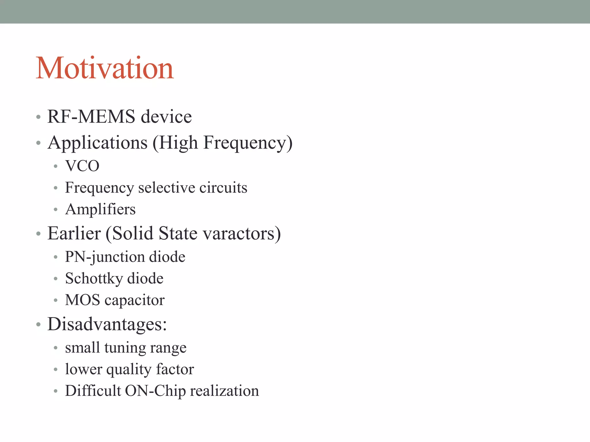 Mems varactor paper 257 | PPTX | Musical Instruments | Hobbies & Interests