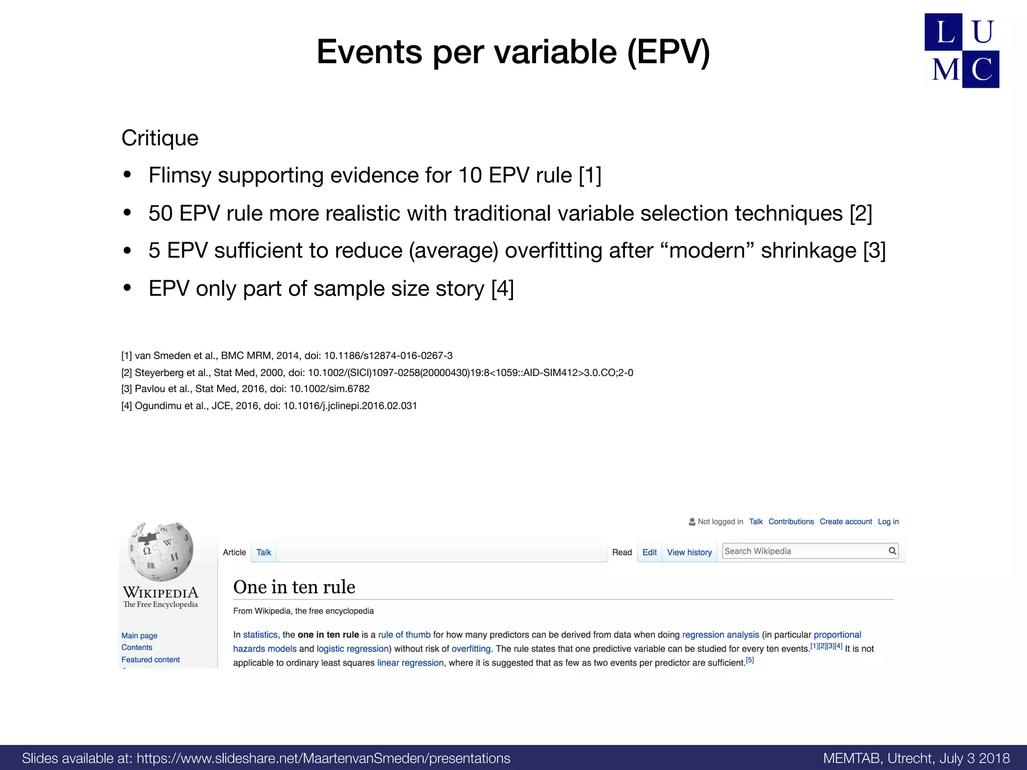 Sample size for binary logistic prediction models: Beyond events per variable criteria | PPT