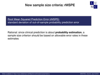 Sample size for binary logistic prediction models: Beyond events per variable criteria | PPT