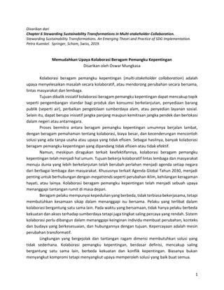 Memudahkan upaya kolaborasi beragam pemangku kepentingan | PDF