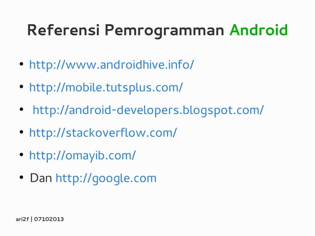 Memulai Pemrograman Android | PPT