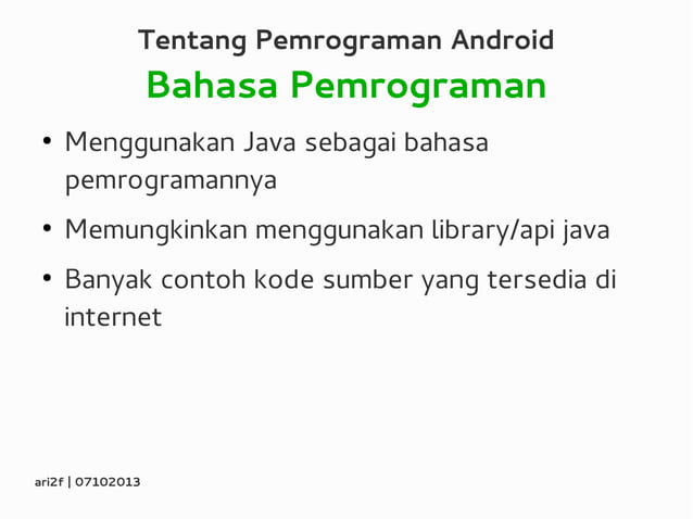 Memulai Pemrograman Android | PPT
