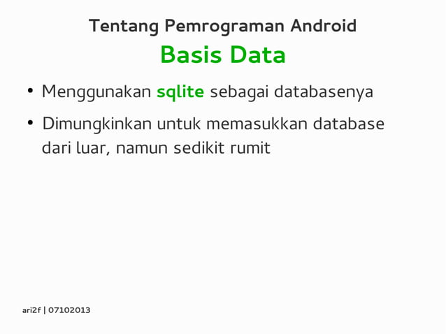 Memulai Pemrograman Android | PPT