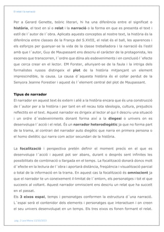 El relat i la narració | PDF