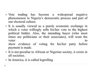 Menace of Vote Trading and Youth Participation in 2023 General election ...