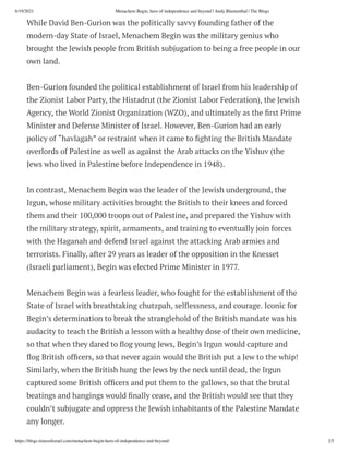 Menachem Begin, Hero of Independence and Beyond | PDF