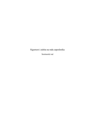 Menadzment ljudskih potencijala sigurnost i zastita na radu | PDF